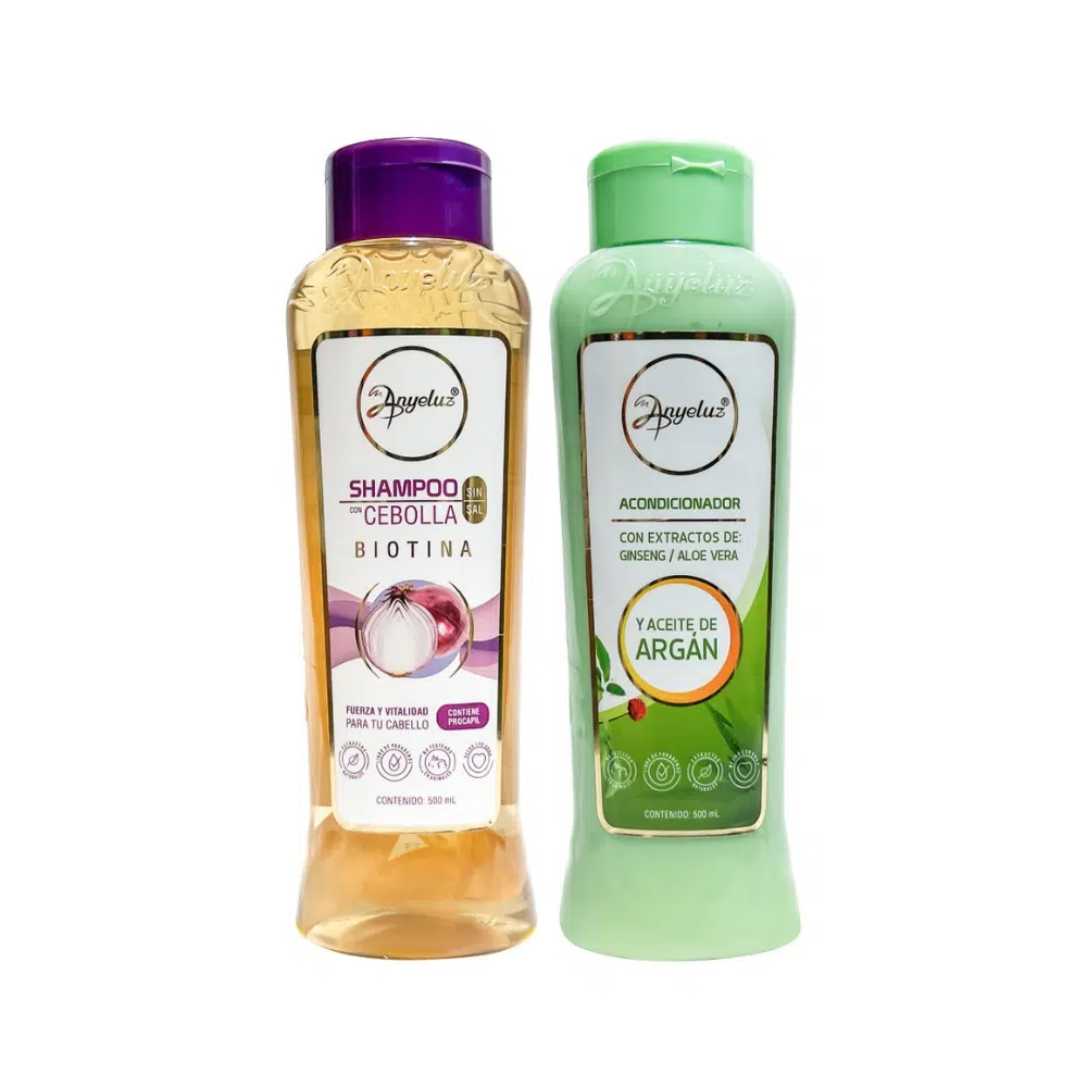 Anyeluz Kit Duo Shampoo Con Cebolla y Acondicionador Argán