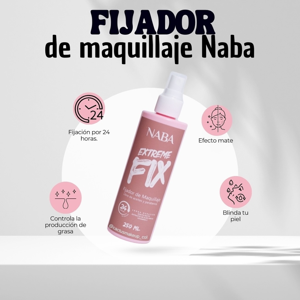 Fijador de Maquillaje Naba - 24 Horas | ¡Ideal para climas cálidos y ...