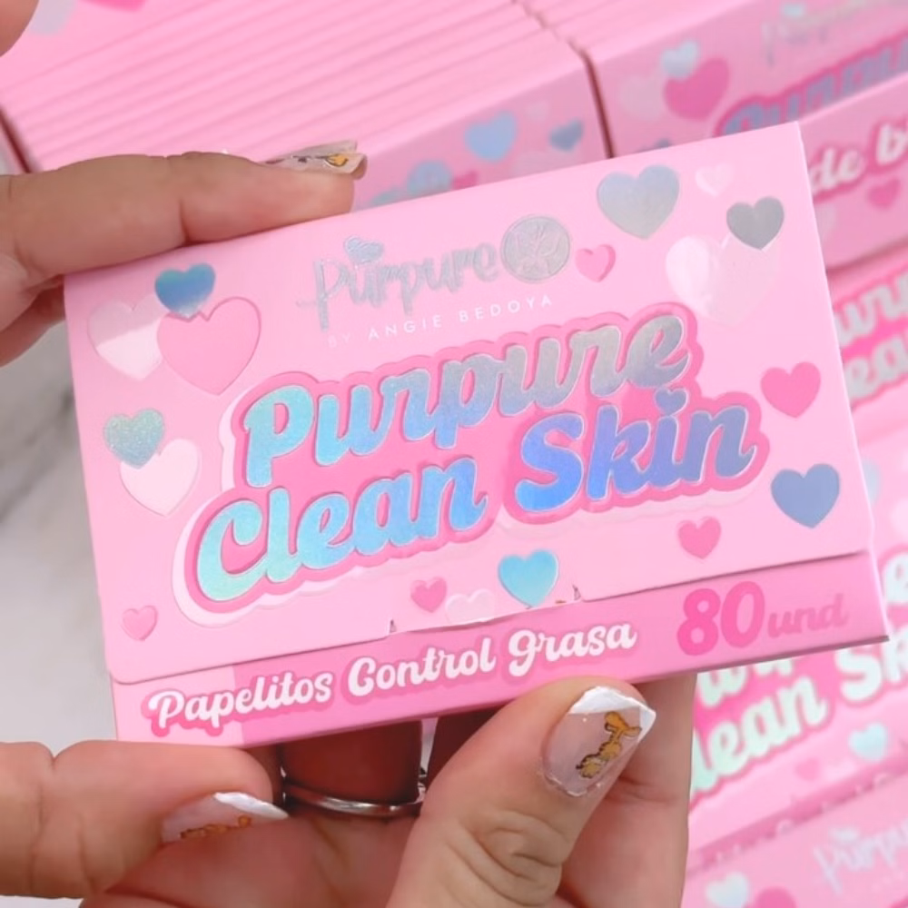 Papelitos Control Grasa Clean Skin Purpure | 80 Laminas de Arroz